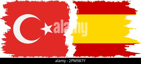 Turkey and Spain grunge flags connection, vector Stock Vector Image ...