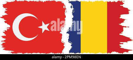 Turkey and Romania grunge flags connection, vector Stock Vector Image ...