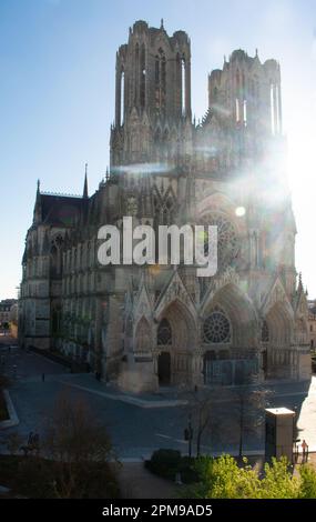 Sunset ariel view of Reims Cathedral Stock Photo - Alamy