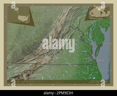 Map of Harrisonburg in Virginia Stock Photo - Alamy