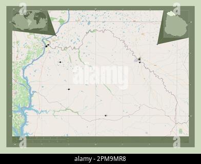 Artigas, department of Uruguay. Open Street Map. Locations and names of ...