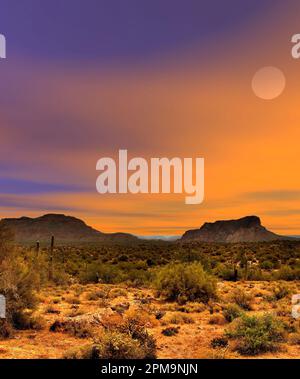 Sunset in the Sonora desert in central Arizona USA Stock Photo - Alamy