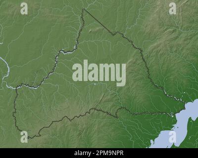 Cerro Largo, department of Uruguay. Elevation map colored in wiki style ...