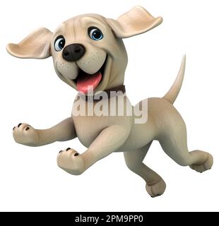 Fun 3D cartoon white Labrador retriever Stock Photo - Alamy
