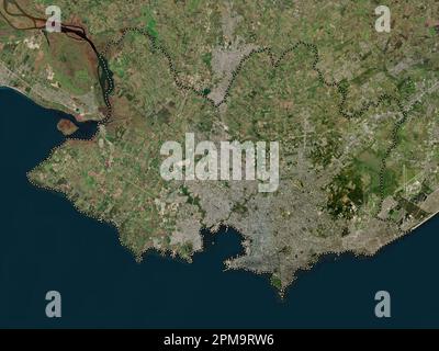 Montevideo, department of Uruguay. High resolution satellite map ...