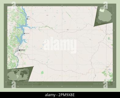Salto, department of Uruguay. Open Street Map. Locations of major ...