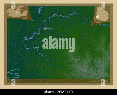 Soriano, department of Uruguay. Elevation map colored in wiki style ...