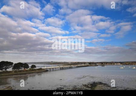 Aerial view of road bridge to Hayling Island (left of picture) in ...