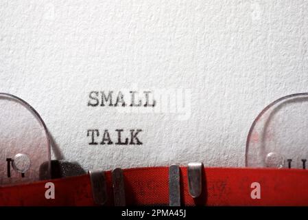 Small talk text written with a typewriter Stock Photo - Alamy