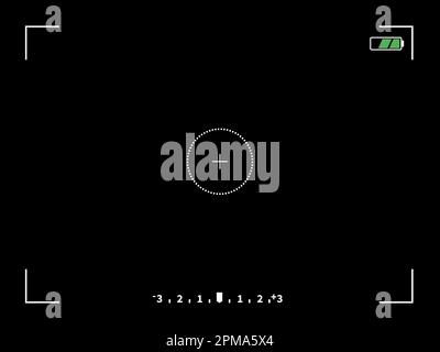 Camera horizontal viewfinder template on black background. Vector ...