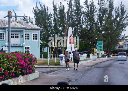 The Holetown Monument , Holetown, Barbados, Caribbean, commemorates the ...