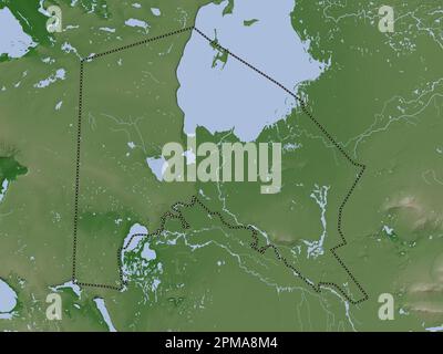 Karakalpakstan, autononous region of Uzbekistan. Colored elevation map ...