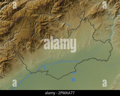 Namangan, region of Uzbekistan. Elevation map colored in wiki style ...