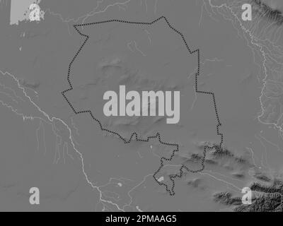 Navoi, region of Uzbekistan. Bilevel elevation map with lakes and ...