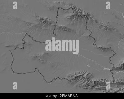 Samarkand, region of Uzbekistan. Bilevel elevation map with lakes and ...