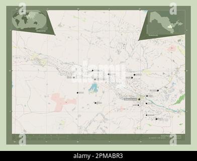 Samarkand, region of Uzbekistan. Open Street Map. Corner auxiliary ...