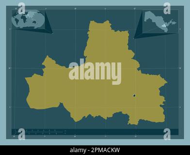 Samarkand, region of Uzbekistan. Solid color shape. Locations and names ...