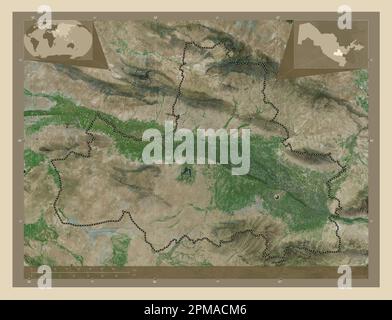 Samarkand, region of Uzbekistan. High resolution satellite map Stock ...