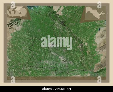 Sirdaryo, region of Uzbekistan. High resolution satellite map Stock ...