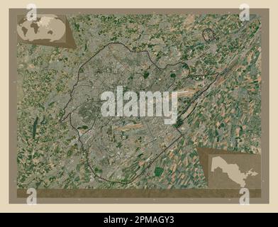 Tashkent, region of Uzbekistan. High resolution satellite map Stock ...