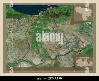 Anzoategui, state of Venezuela. High resolution satellite map ...
