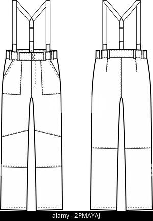 Mens work suspender pants. Fashion CAD Stock Vector Image & Art - Alamy