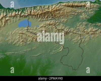 Aragua, state of Venezuela. Elevation map colored in wiki style with ...