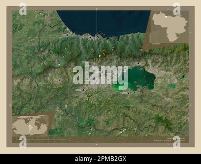 Carabobo, state of Venezuela. High resolution satellite map Stock Photo ...