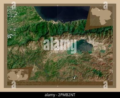 Carabobo, state of Venezuela. Low resolution satellite map Stock Photo ...