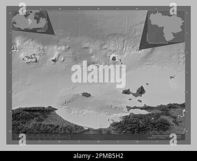 Dependencias Federales, state of Venezuela. Grayscale elevation map ...