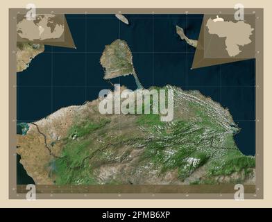 Falcon, state of Venezuela. High resolution satellite map Stock Photo ...