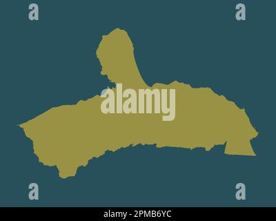 Falcon, state of Venezuela. Solid color shape. Locations and names of ...