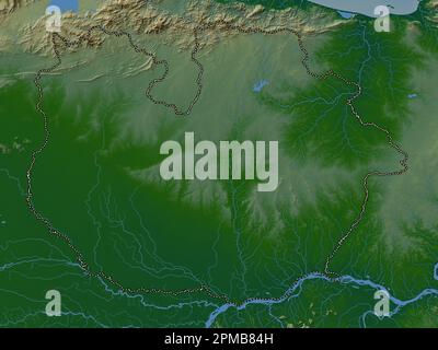 Guarico, state of Venezuela. Elevation map colored in wiki style with ...