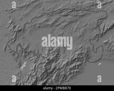 Lara, state of Venezuela. Elevation map colored in sepia tones with ...