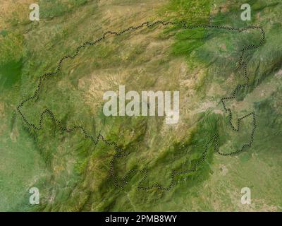 Lara, state of Venezuela. Low resolution satellite map. Locations of ...