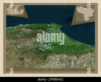 Miranda, state of Venezuela. High resolution satellite map. Corner ...