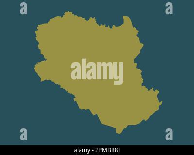 Monagas, state of Venezuela. Solid color shape. Locations and names of ...