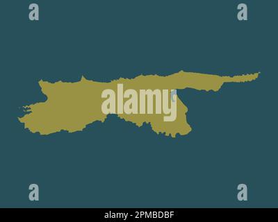 Sucre, state of Venezuela. Solid color shape. Locations and names of ...