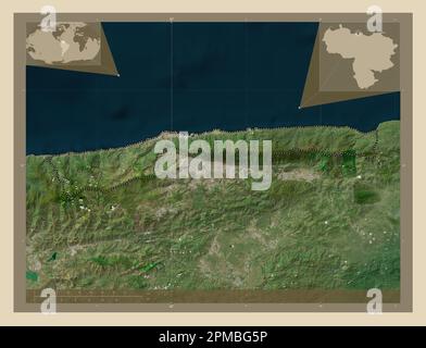 Vargas, state of Venezuela. High resolution satellite map Stock Photo ...