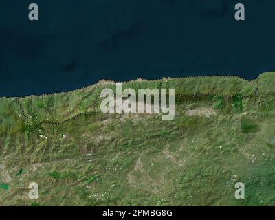 Vargas, state of Venezuela. High resolution satellite map. Locations of ...