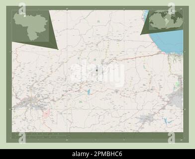 Yaracuy, state of Venezuela. Open Street Map. Locations and names of ...