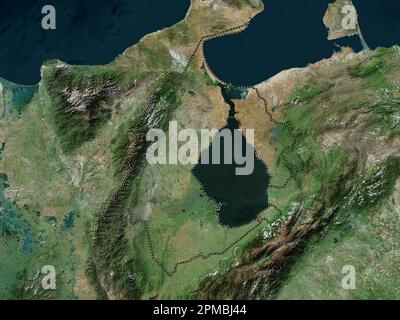 Zulia, state of Venezuela. High resolution satellite map. Locations of ...