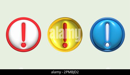 3D illustration. Symbols with caution symbols Stock Photo - Alamy