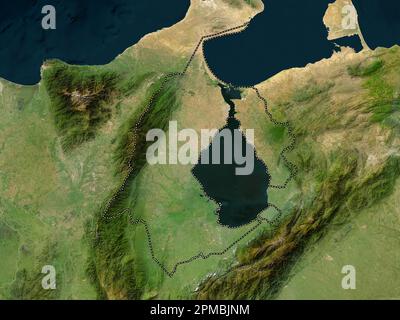 Zulia, state of Venezuela. Low resolution satellite map. Locations and ...