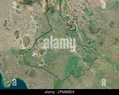 An Giang, province of Vietnam. High resolution satellite map. Locations and names of major ...