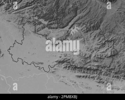 Bac Giang, province of Vietnam. Elevation map colored in wiki style ...