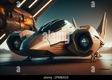 A futuristic and sleek spaceship with advanced tech Stock Photo - Alamy
