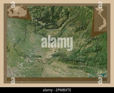 Bac Giang, province of Vietnam. Low resolution satellite map Stock ...