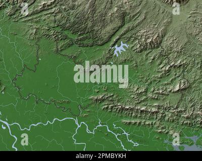 Bac Giang, province of Vietnam. Elevation map colored in wiki style ...