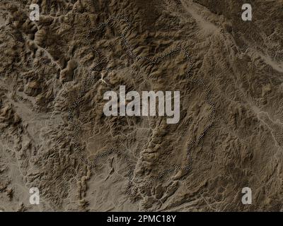 Bac Kan, province of Vietnam. Colored elevation map with lakes and ...